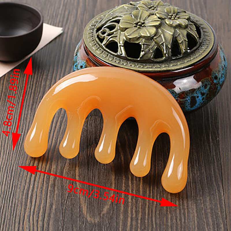 1Pcs Body Meridian Massage Comb Resin Five Wide Tooth Comb Blood ...