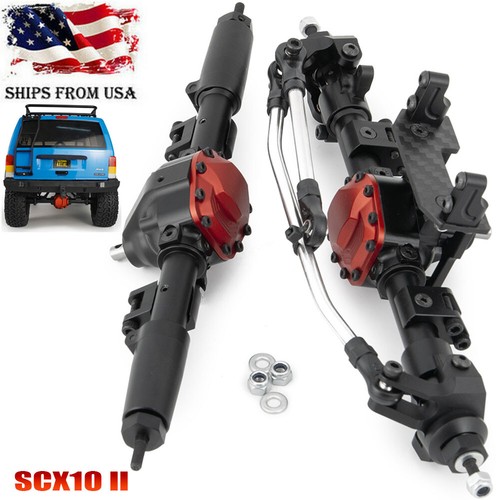 CNC Metal Front + Rear Axle for 1:10 RC Crawler AXIAL SCX10 II 90046 ...