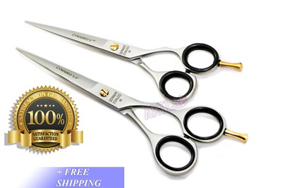 SAND FINISHED GERMAN PROFESSIONAL BARBER SCISSORS SHEARS 2PC SIZE 6.5 ...