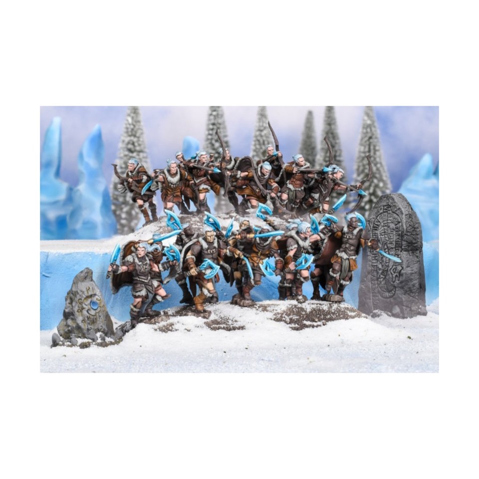 Mantic Fantasy Mini 28mm Ice Kin Hunters / Half-Elf Berserkers SW (New ...