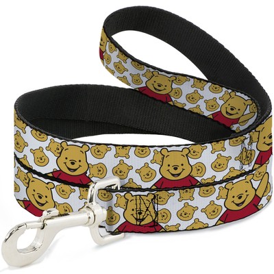 Dog Leash Winnie the Pooh Chibi Pose and Expressions Scattered White ...