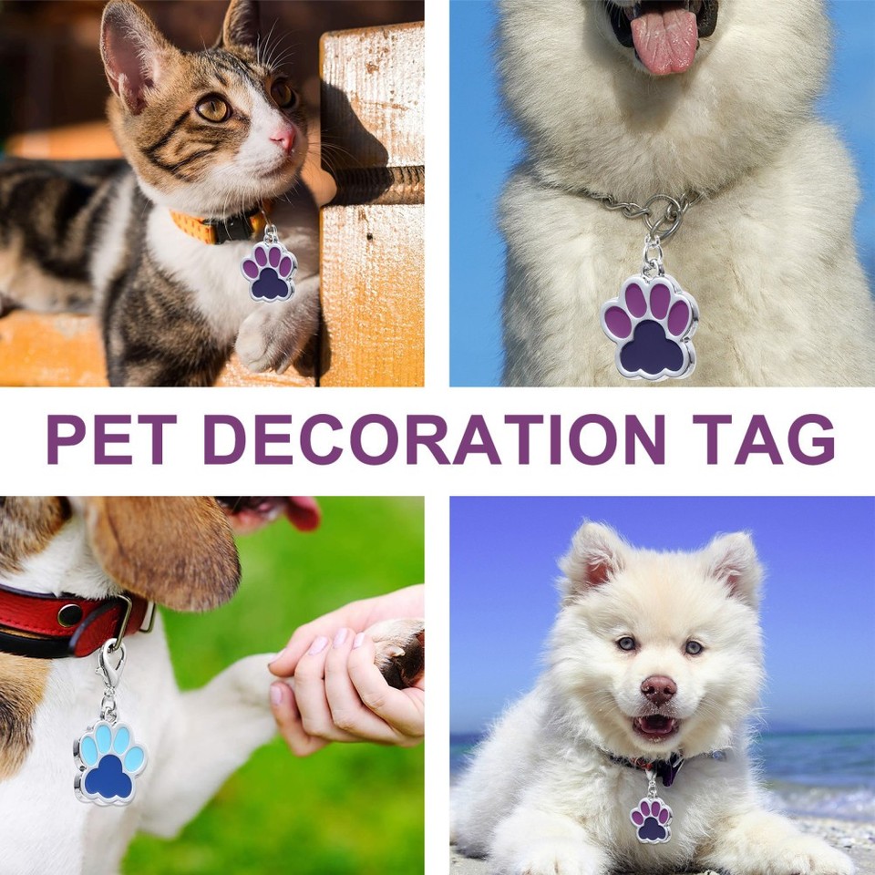 6 Pcs Zinc Alloy Pet Tags Dog Cat ID Hanging Tags Collar Accessories ...