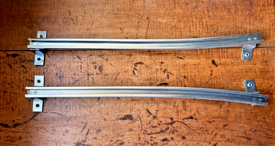 55 56 57 Chevy 2 DR Sedan Long Rear Quarter Glass Tracks Pair NEW | eBay