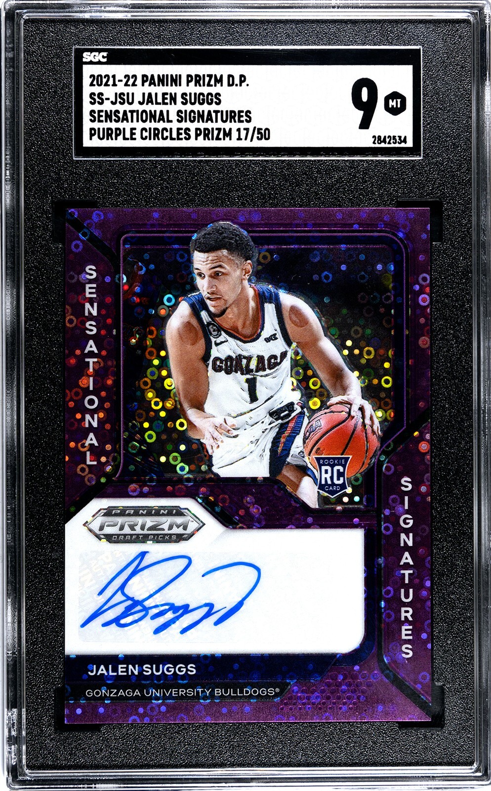 Prizm Draft Picks Sensational Signatures Purple Circles Jalen Suggs #17 ...