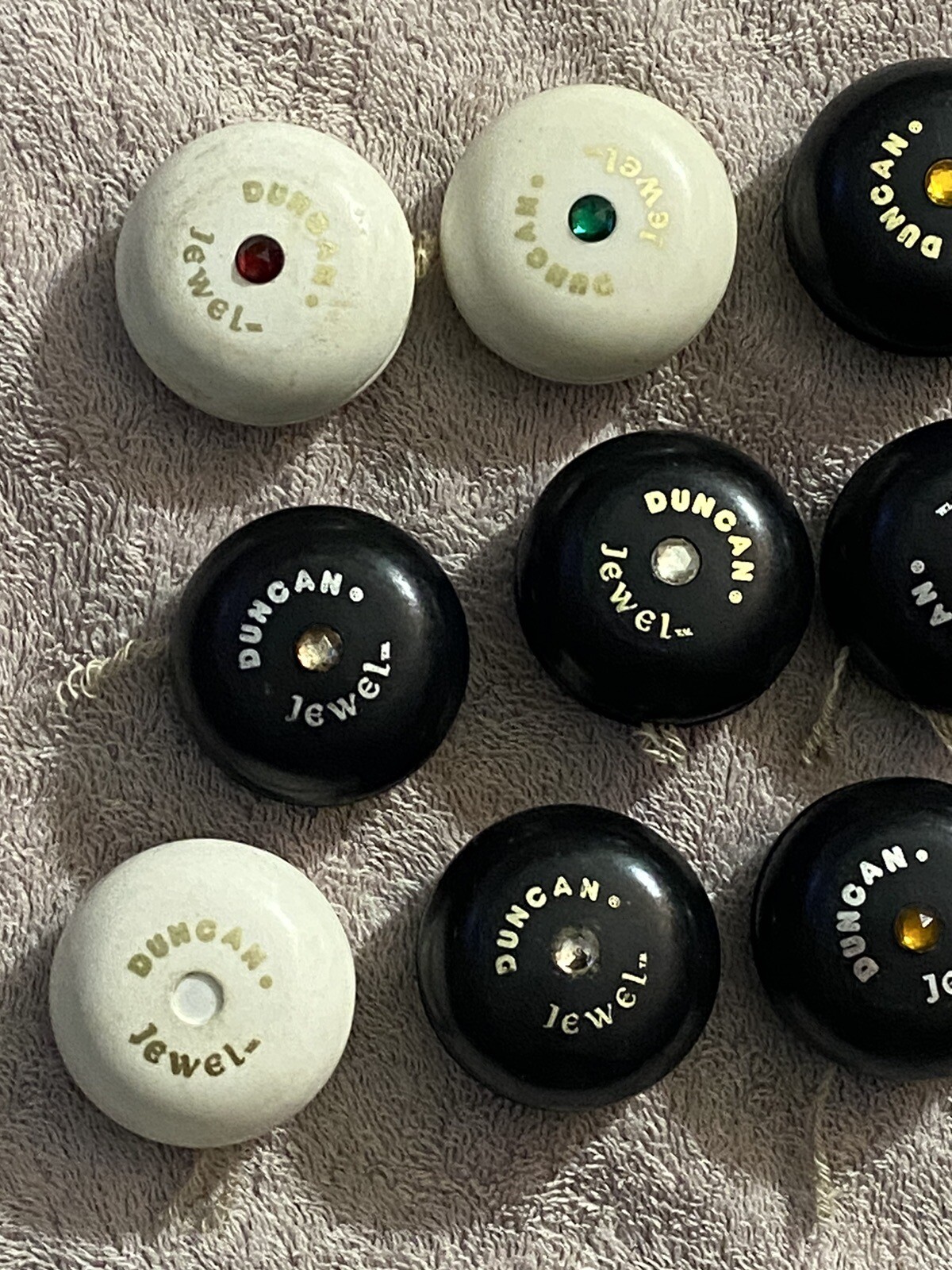 Vintage Duncan Jewel Yo-Yo Black & White Rhinestone Lot Of 15 | eBay