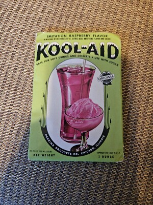 Vintage 1939 Kool-Aid Drink RASPBERRY Flavor Package NOS RARE | eBay