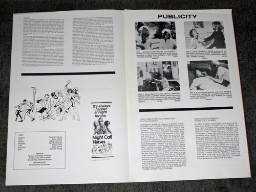 NIGHT CALL NURSES orig 1972 EXPLOITATION movie pressbook ALANA STEWART ...