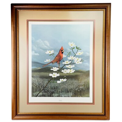 Ray Harm Cardinal On Dogwood Art Print Signed Numbered 221/550 Framed ...