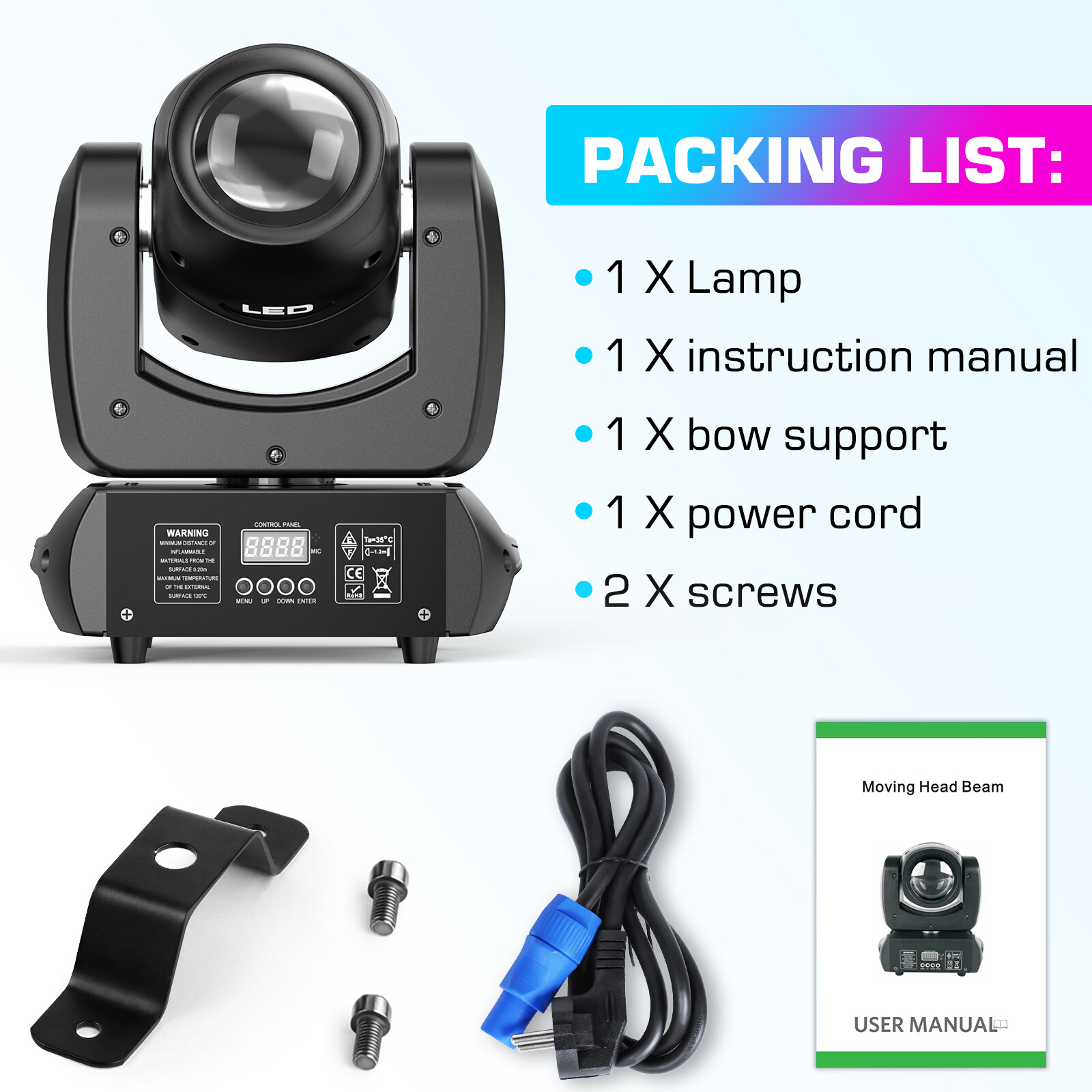 UKING 150W Beam Gobo Moving Head Stage Lighting Spot LED DMX Party ...