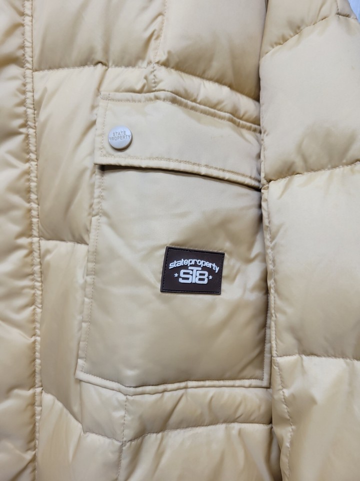 State Property Jacket Men 4x Mustard Quilted Puffer 90's Rap Hip Hop | eBay