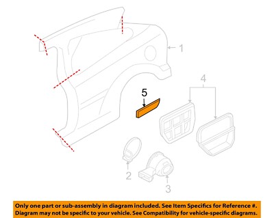 FORD OEM 00-07 Focus Quarter Panel Exterior Trim-Body Side Mldg ...