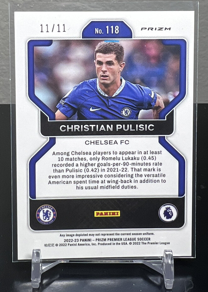 CHRISTIAN PULISIC 2022-23 PANINI PRIZM EPL #118 PINK MOJO PRIZM 11/11 ...