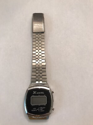 Vintage Marcel LCD Quartz Watch 1970’s Silver Color (Stainless Steel ...