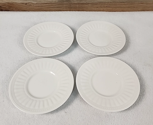Oneida Kitchen Ariel / Athena Salad Plates 7 5/8 Inch White Stoneware ...