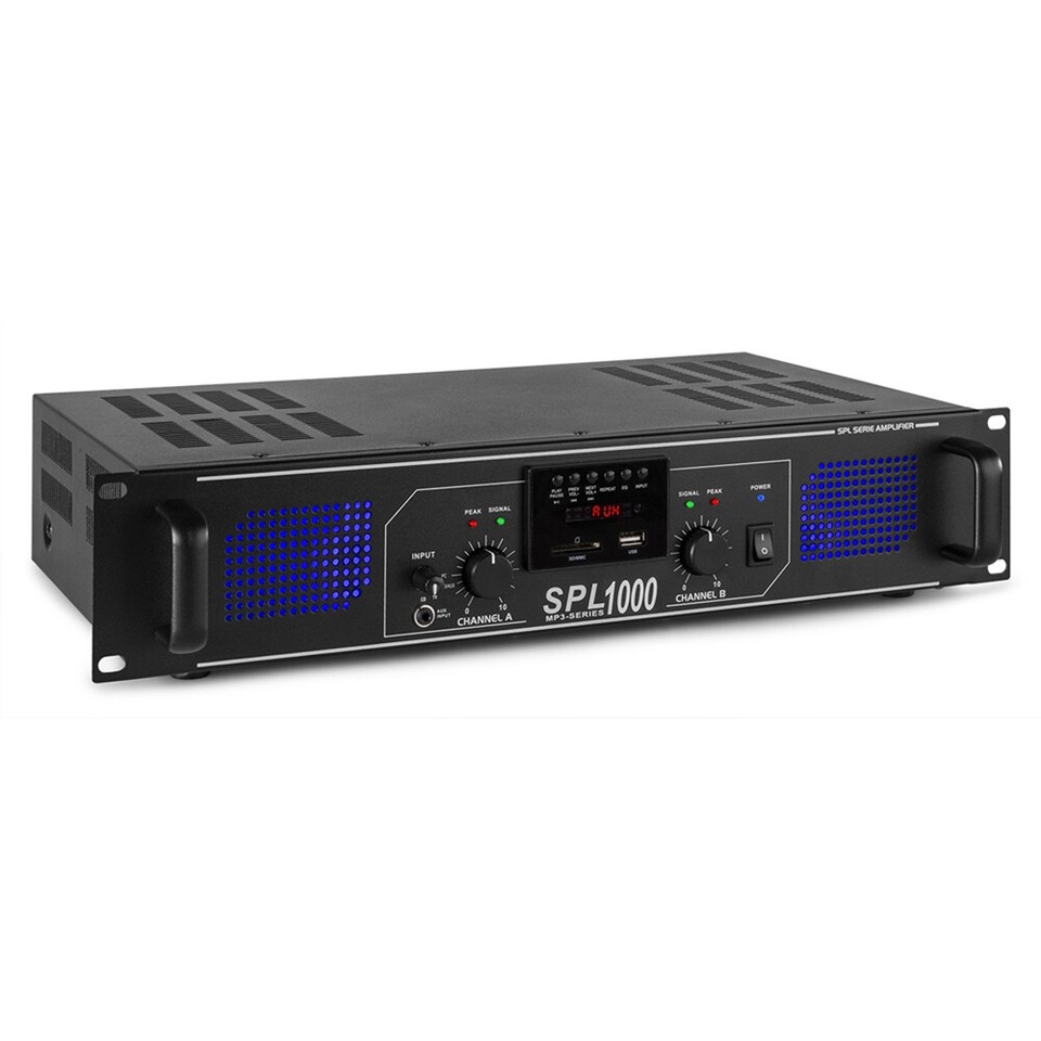 Skytec SPL-1000MP3 1000W 2-Channel DJ Power Amplifier Rack Mount | eBay UK