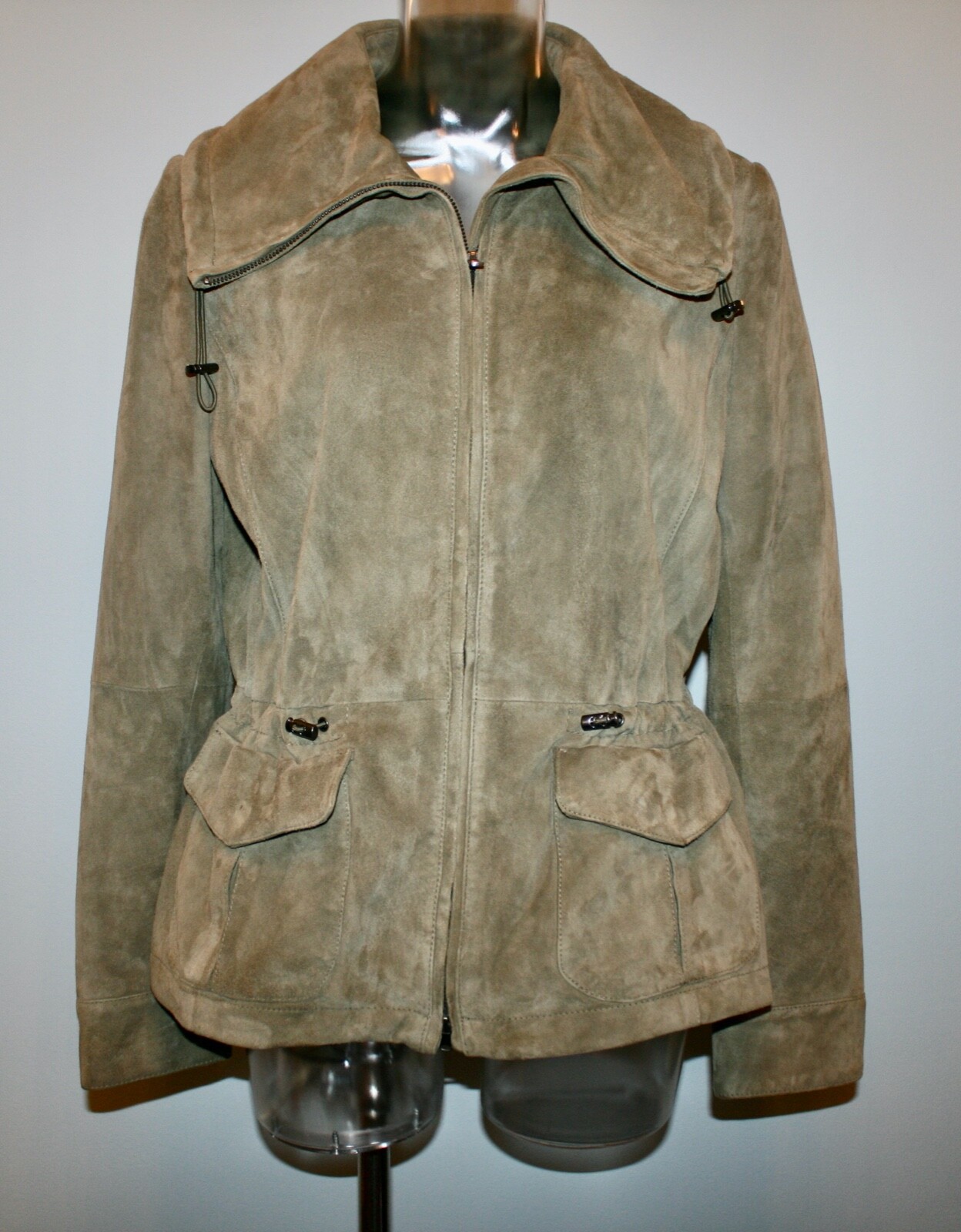 Talbot's 100% Suede Leather Jacket w/ Convertible Col… - Gem
