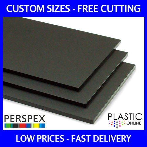 Naturals Midnight Black Frost Matt Perspex Acrylic Sheet Plastic Cut to ...