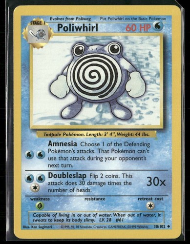 1999 Vintage Pokemon Base Set #38 Poliwhirl C | eBay