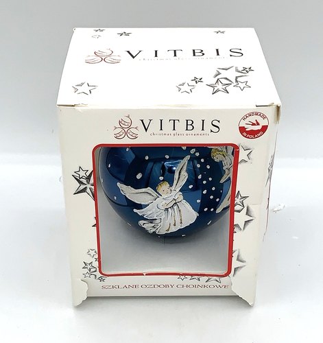 Vitbis Poland Hand Painted ANGEL Ball Glass Ornament | eBay