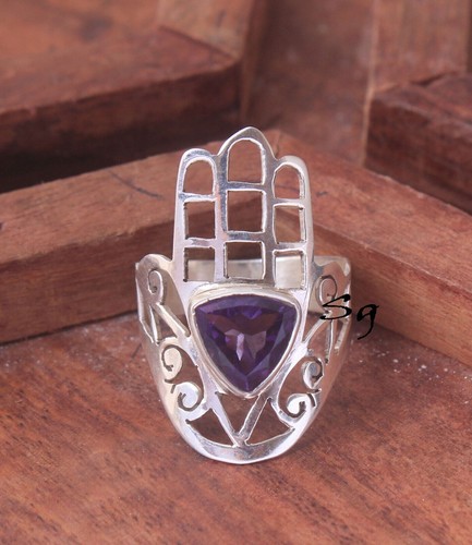925 Sterling Silver Hamsa Right Hand Ring For Women. Middle Eastern ...