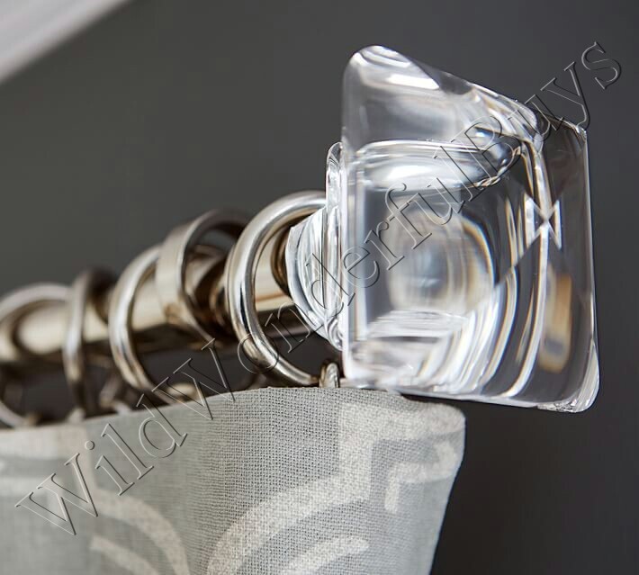 Crystal Curtain Finials Black Nickle Iron Decorative Finials
