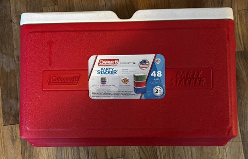Coleman Party Stacker Cooler Red Model 9223 Stackable Ice Chest Box 48 ...