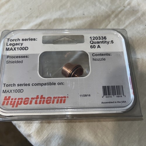 5 Pcs Hypertherm 120336 Nozzle 60A Shield Max100D for Plasma Torch | eBay