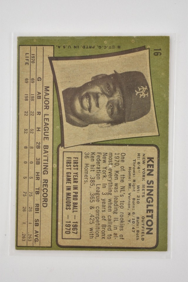 1971 Topps New York Mets Baseball Cards #16 #104 # 115 #136 VG-MT | eBay