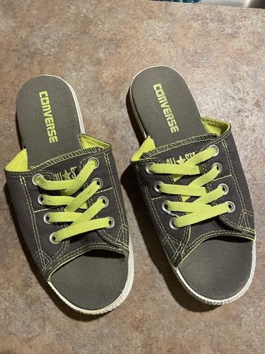 Converse Grey Cut Away All Star Slides -Slip on ,Open Toe, Flip Flop ...