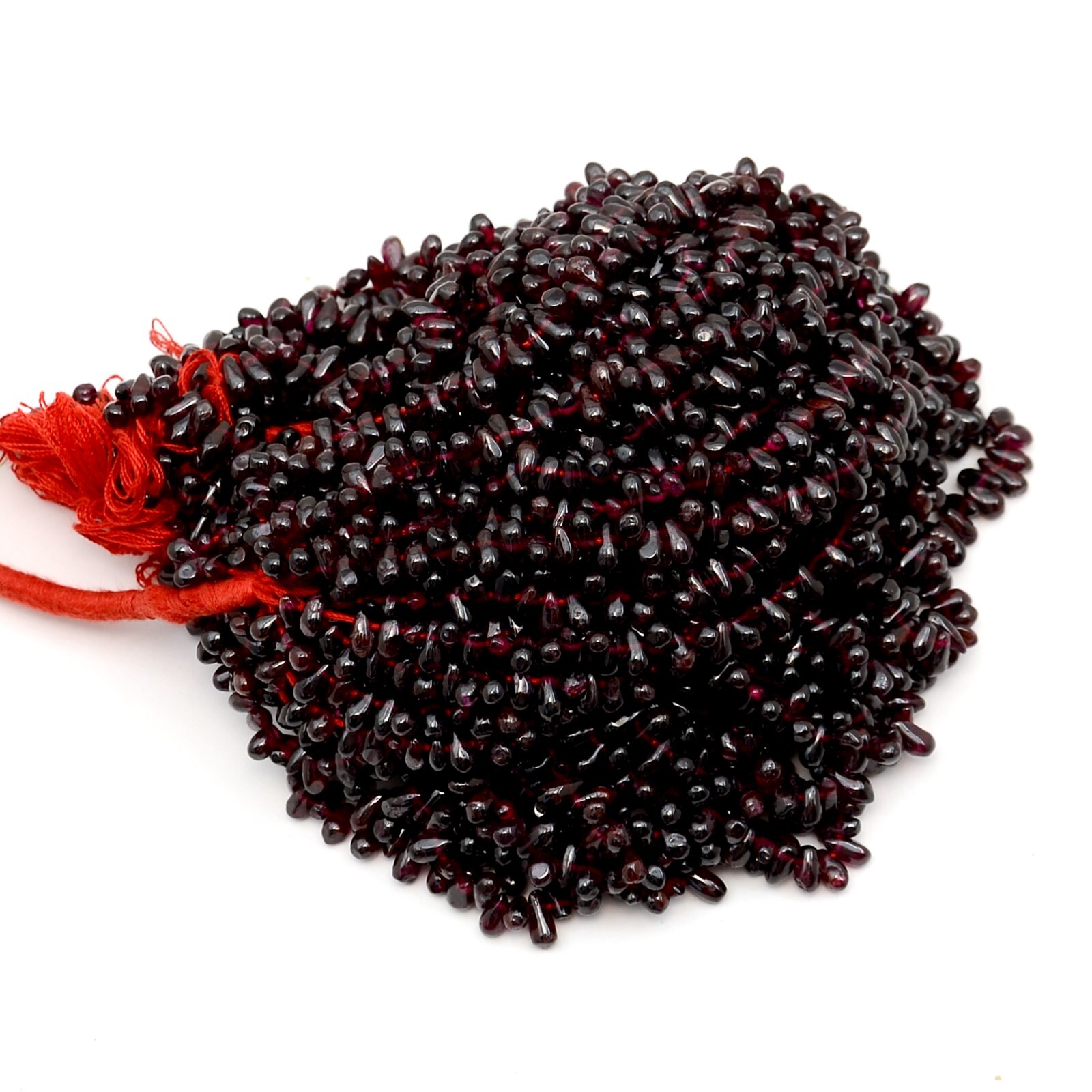 100% Natural Garnet Teardrop Beads 13 Inch Strand Gemstone Jewelry ...