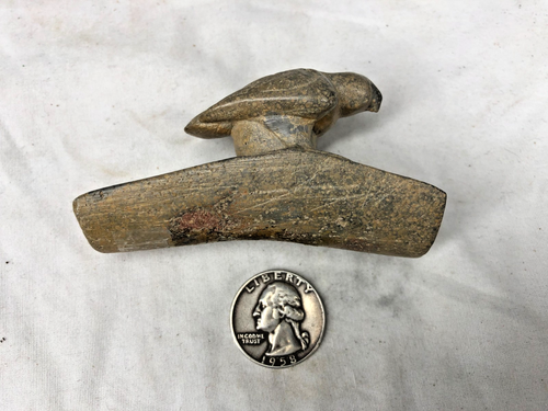 NICE OLD ORIGINAL NATIVE AMERICAN MADE STONE PIPE WITH EAGLE EFFIGY 3 1 ...