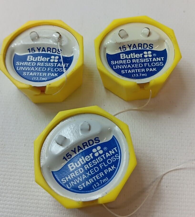 Lot of Vintage 1980's Butler Dental Floss Unwaxed Floss. Movie prop. | eBay