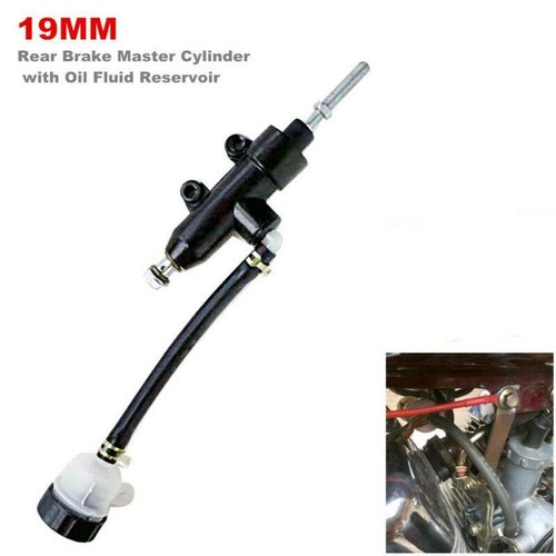 19MM ATV Motorcycle Large Plunger Rear Brake Master Cylinder+Oil Fluid ...