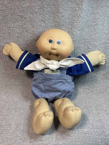 1980s Cabbage Patch Kid TLC Doll Preemie Baby Blonde Tuft Hair Blue ...