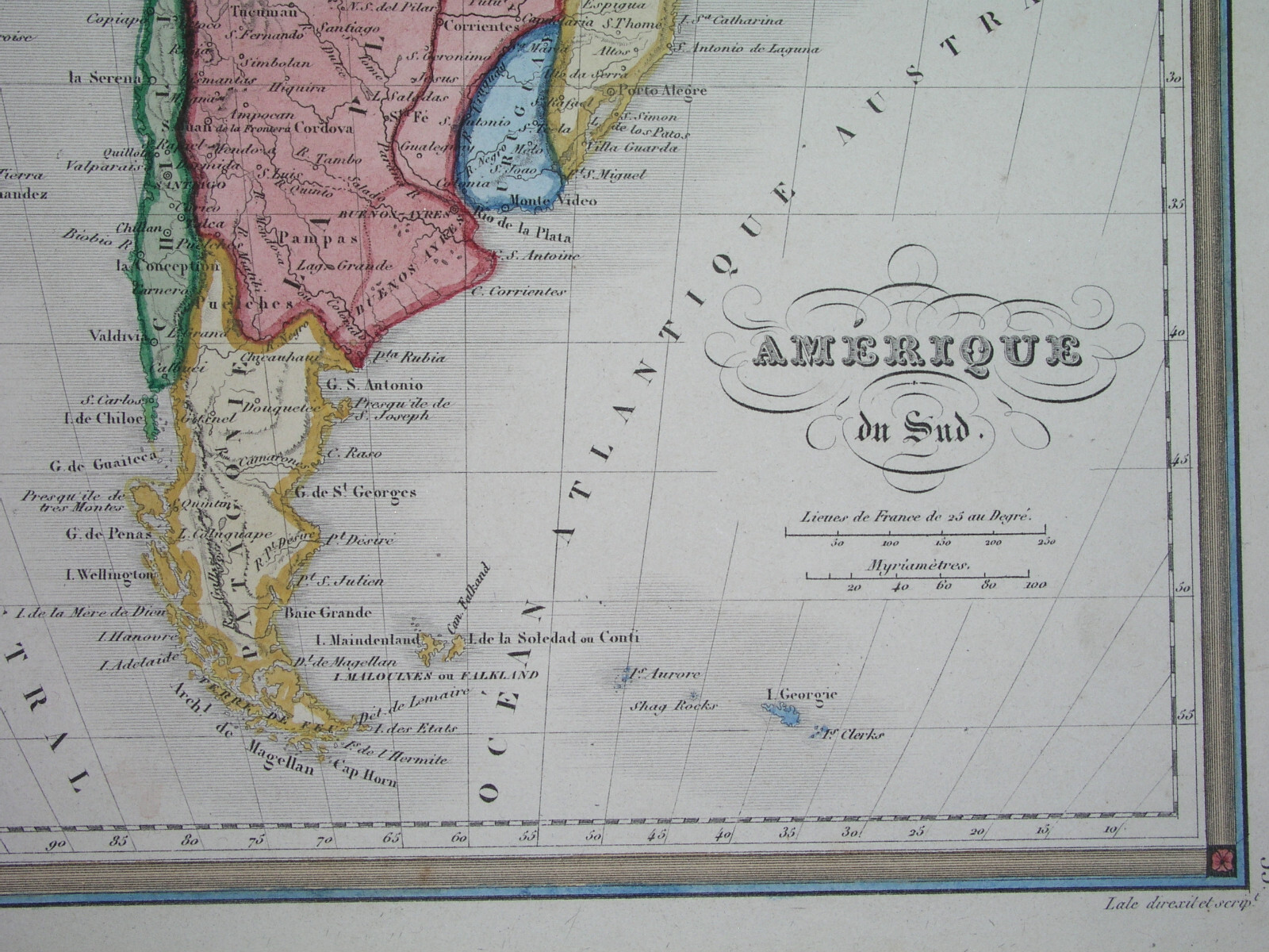 1850 ORIGINAL MAP BRASIL ARGENTINA PATAGONIA PERU BOLIVIA CHILE ...