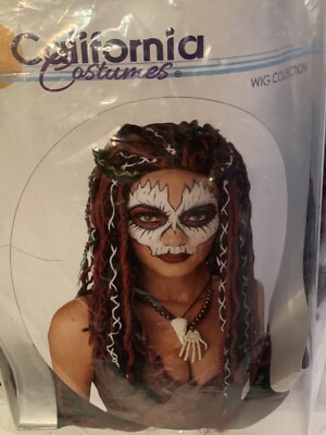 VOODOO PRIESTESS Costume WIG OS Long Colorful DREADLOCKS NWOT Queen ...