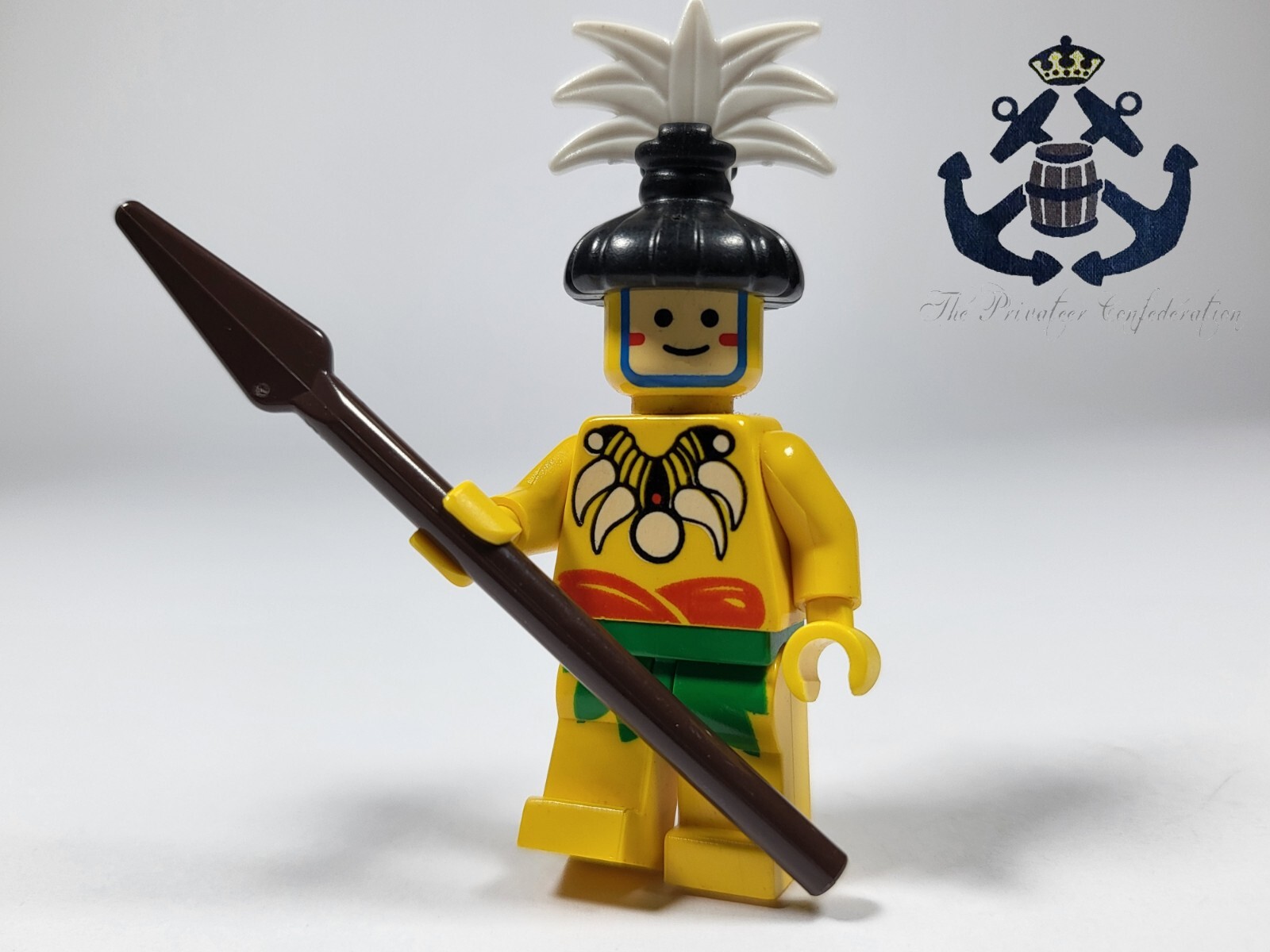 LEGO Minifigure 1990s Pirates Islander King pi069 + Dark Brown Spear ...
