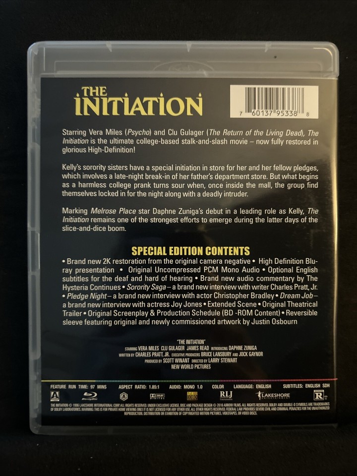 The Initiation (Blu-ray, 1984) Arrow Video /w Booklet 760137953388 | eBay