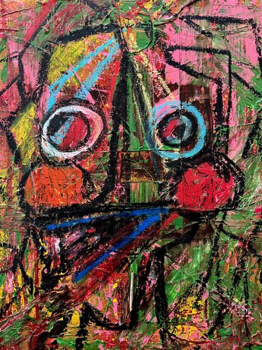 Jester Painting OOAK Art Surreal Abstract Clown JMS 2019 Signed Circus ...