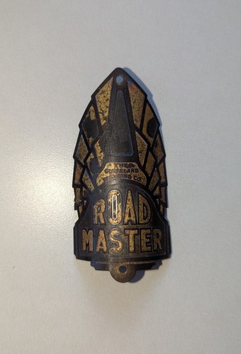 Vintage Roadmaster Bicycle Bike Head Badge Brass Yellow Cleveland ...