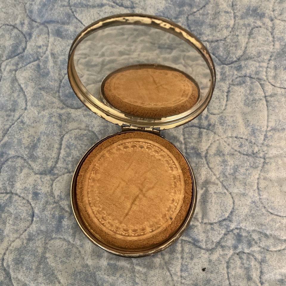Revlon Love-Pat Compact Gold Crown Emblem W/ Rhinestones Misty Rose ...