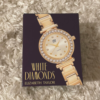 Watch Elizabeth Taylor WHITE DIAMONDS WATCH in box Gold Tone | eBay