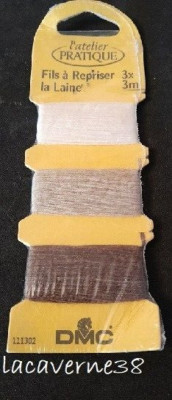 Laine à repriser DMC 3X 3m blanc, beige, marron raccommodage | eBay