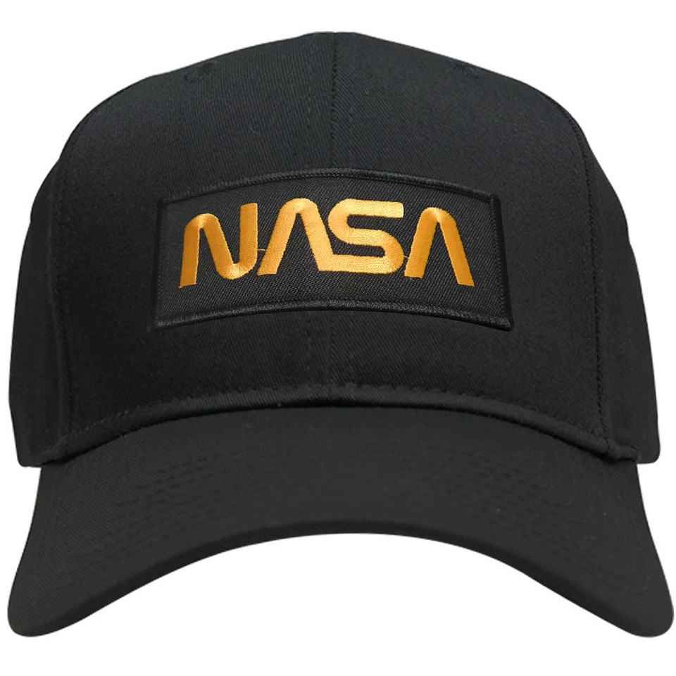 NASA Worm Gold Text Embroidered Iron On Patch Snapback Baseball Cap | eBay