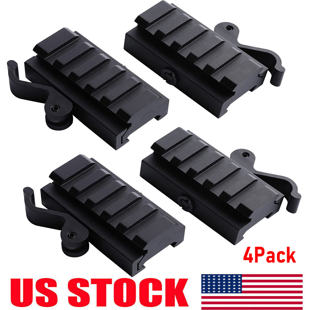4PCS 5-Slot Quick Release Detach QR QD 1/2" Riser Scope Mount for ...