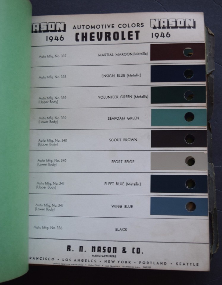 VINTAGE 1937-1948 NASON AUTOMOTIVE COLOR BULLETINS | eBay