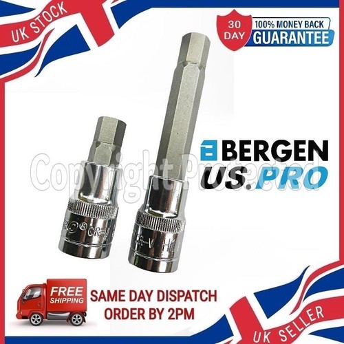 2PC 11MM BRAKE CALIPER HEX BIT SOCKET SET 1/2" DRIVE LONG SHORT ALLEN ...