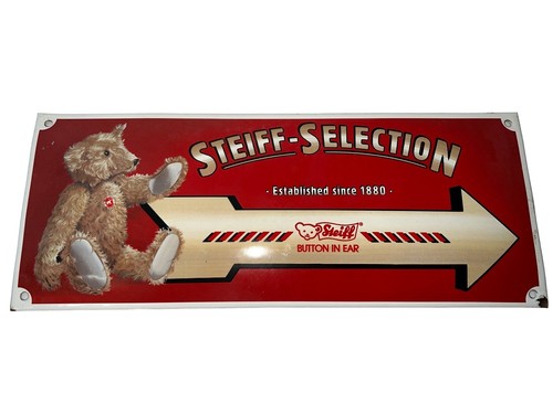 Vintage Steiff Selection Porcelain Advertising Sign | eBay