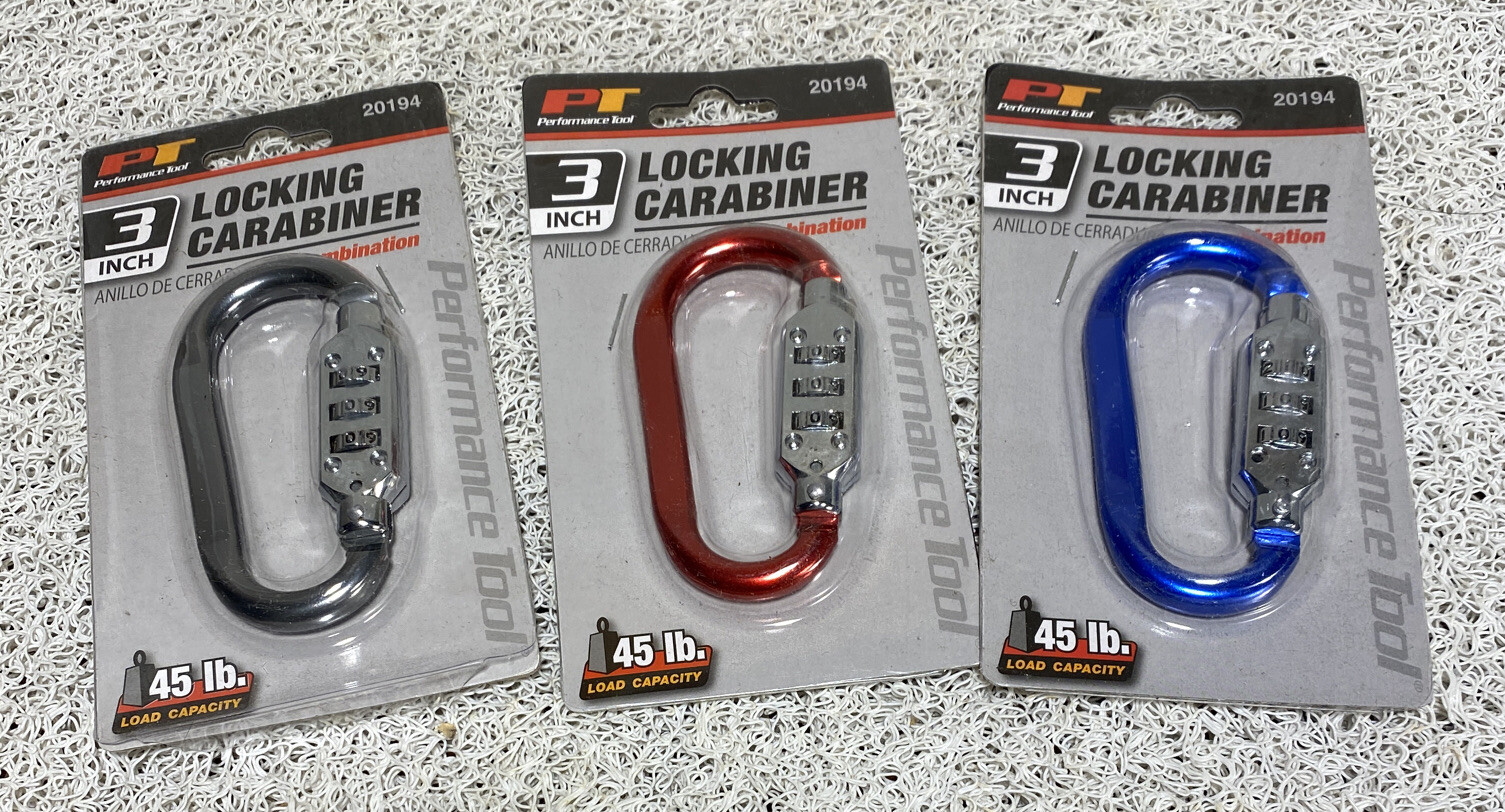 Lot of 3 Combination Locks Carabiner 3 Number Lock Set Your Own ...