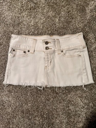 Vintage Hollister juniors lo rise daisy duke white skirt size 1 button ...
